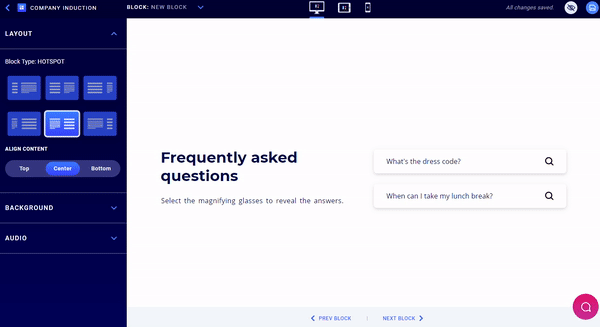 Click and reveal blocks – HowToo Help
