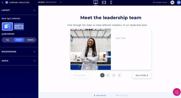 Carousel blocks – HowToo Help